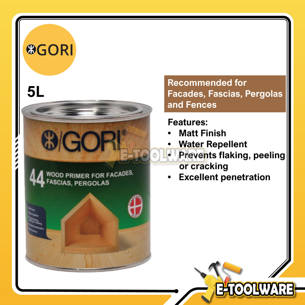 GORI 44 5L - Wood Primer for Facades, Fascias, Pergolas (Sealer, 1st ...