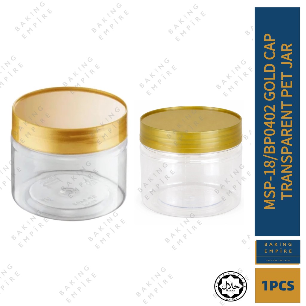 MSP-18/BP0402 Gold Cap Transparent Pet Jar/Container 300ml/400ml ...