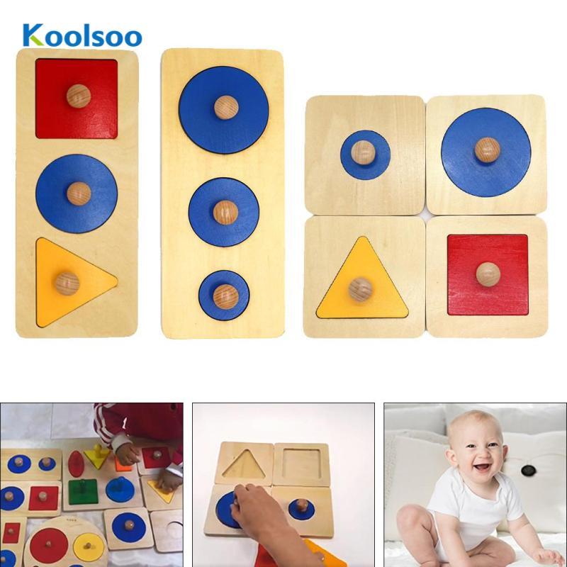 Koolsoo Colorful Wooden Shape Sorting Matching Block Sorter Pre Early ...