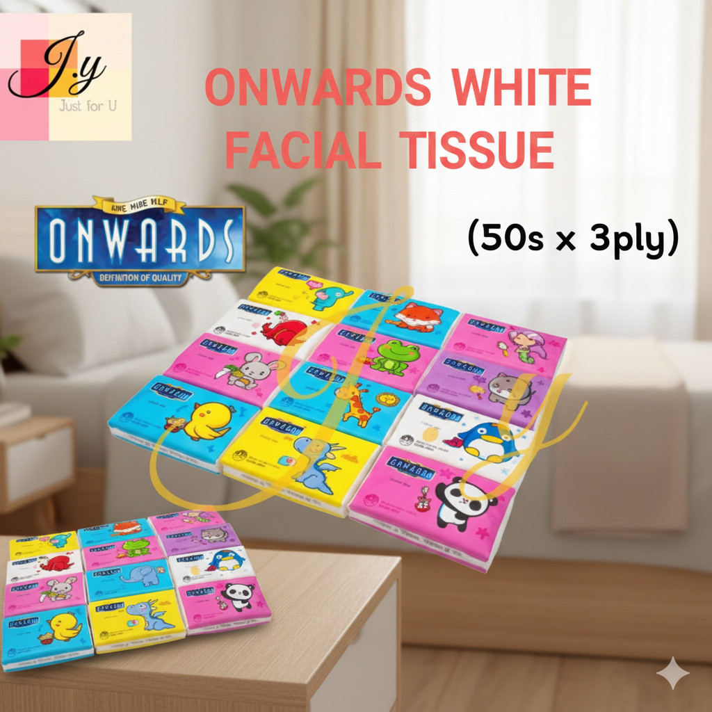 (JYSHOP4U) 🧻 Onwards White Facial Tissue 3-Ply 50’s | Soft Gentle Pull ...