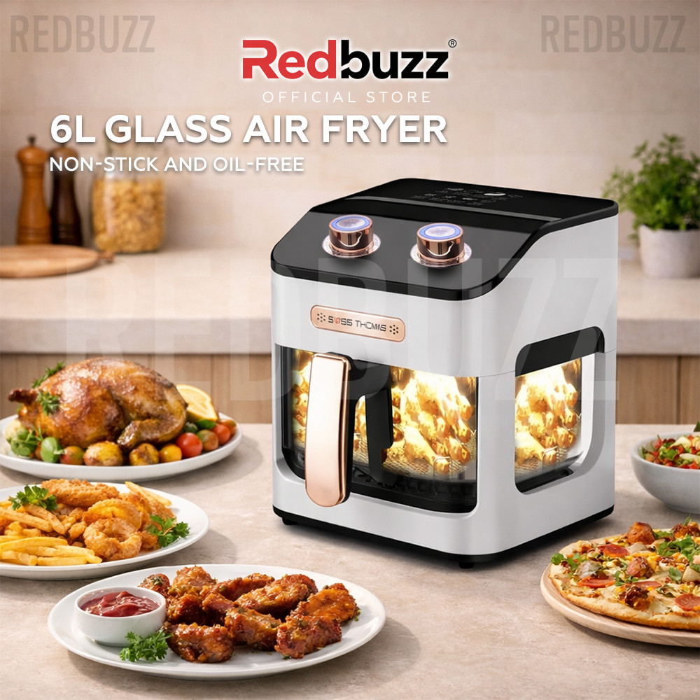 REDBUZZ 6L Glass Basket Air Fryer Oil-free ROHs Free Swiss Thomas 空气炸锅 ...
