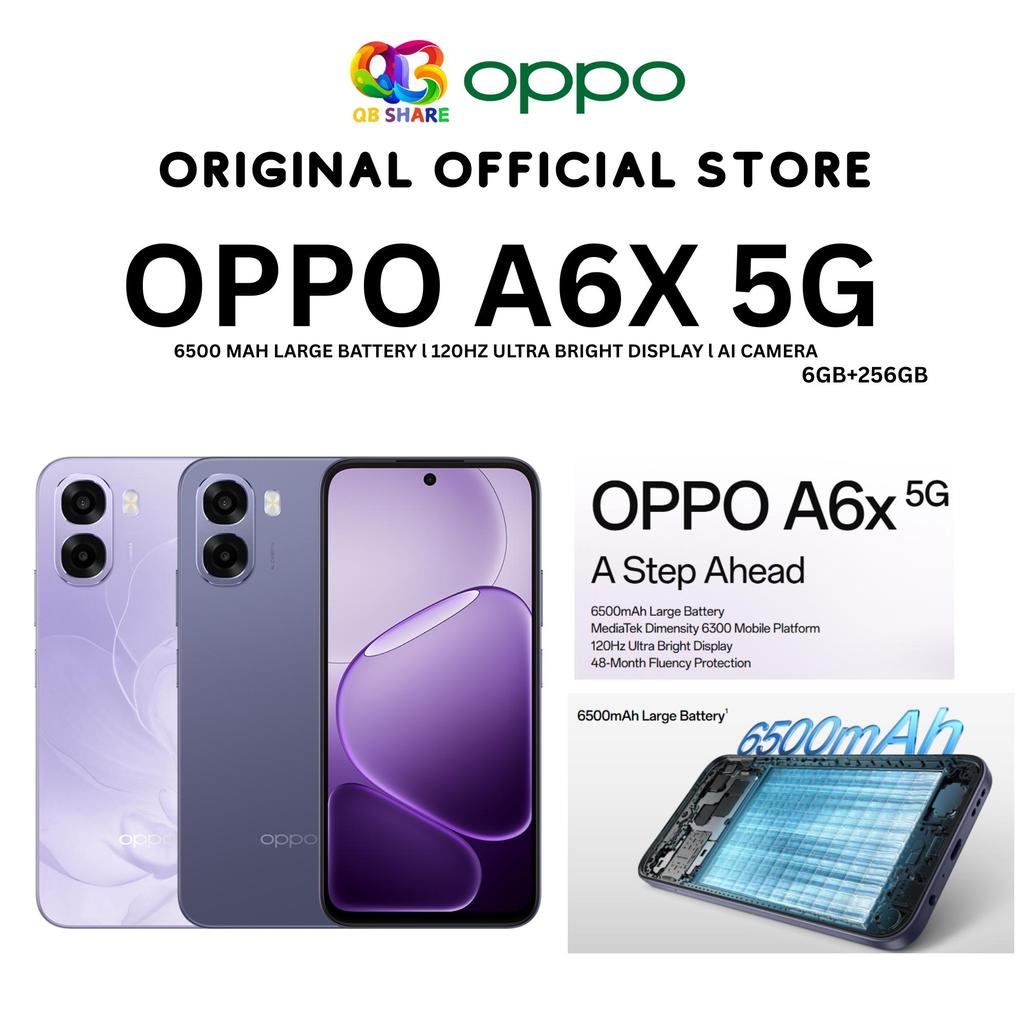 (NEW) OPPO A6x 5G Smartphone | 6GB + 256GB | 6500mAh Large Battery ...