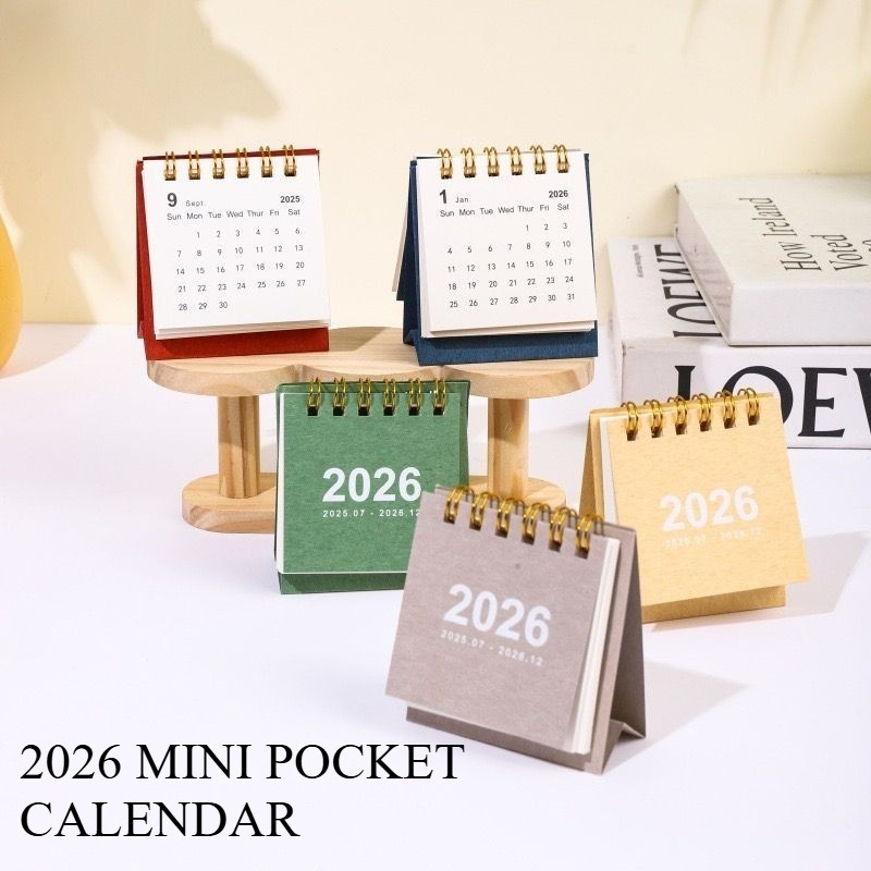 MINI Pocket Calendar Year 2026 Solid Color Small Kalendar Door Gift ...