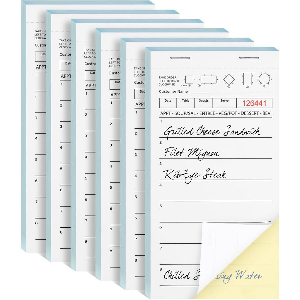 DGBDPACK 6 Cek Tetamu untuk Pelayan, Pad Nota Pelayan, Cek Pelayan, Pad ...