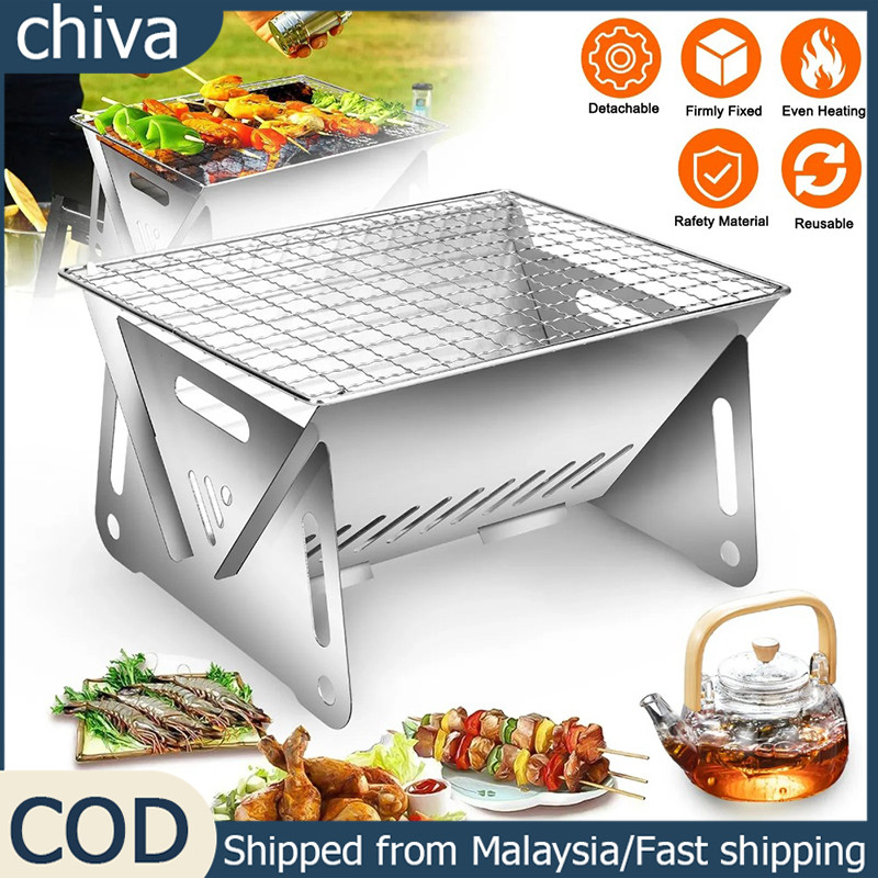 Mini Grill BBQ Stainless Steel Portable Folding Outdoor Picnic BBQ ...