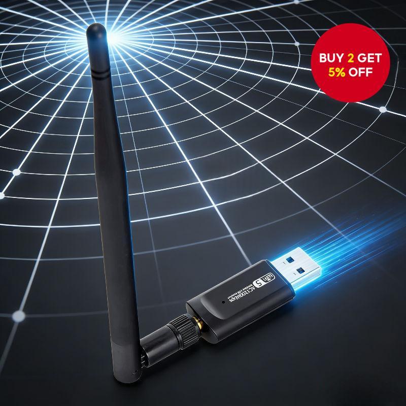 Dual-Band 5.8G 2.4G USB WiFi Adapter 11AC 1200Mbps External Receiver ...