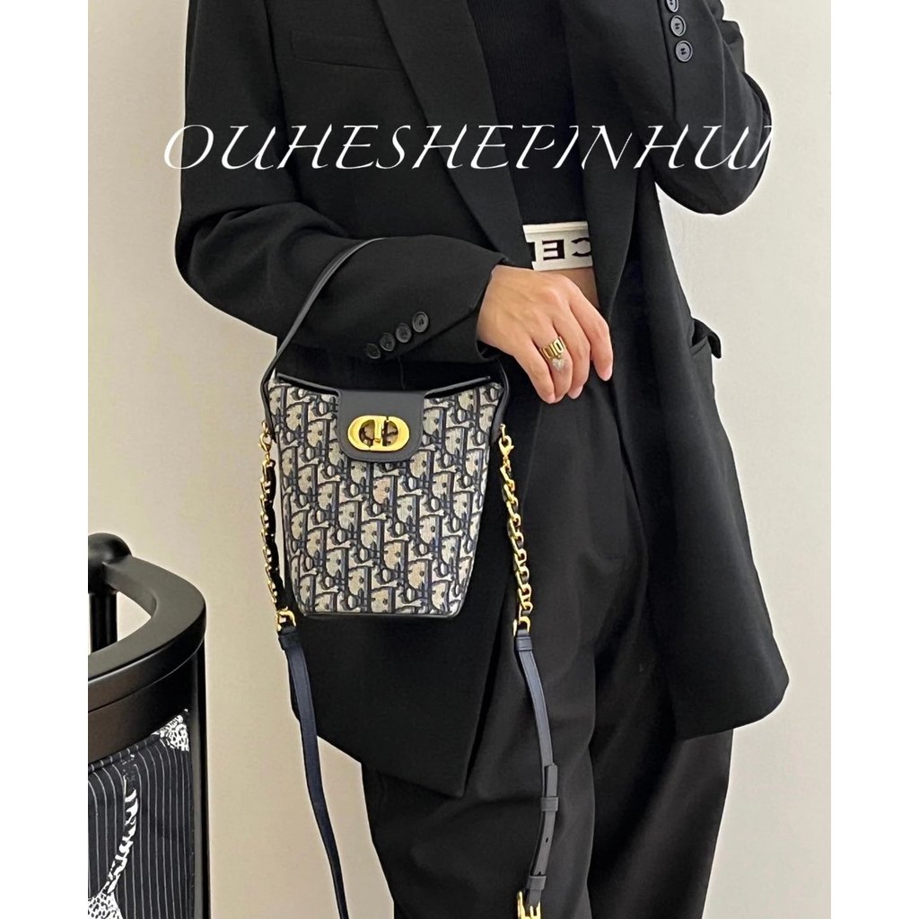 DIOR New Style Presbyopic Blue French Fries Bag Mini Shoulder Messenger ...