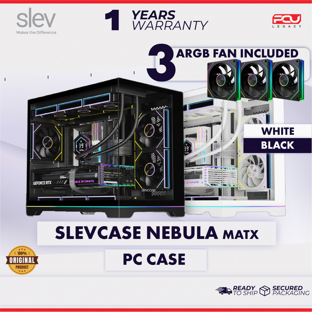SLEVCASE NEBULA M-ATX CASE WITH 3 ARGB SLEVFLOW SPECTRA FANS - BLACK ...