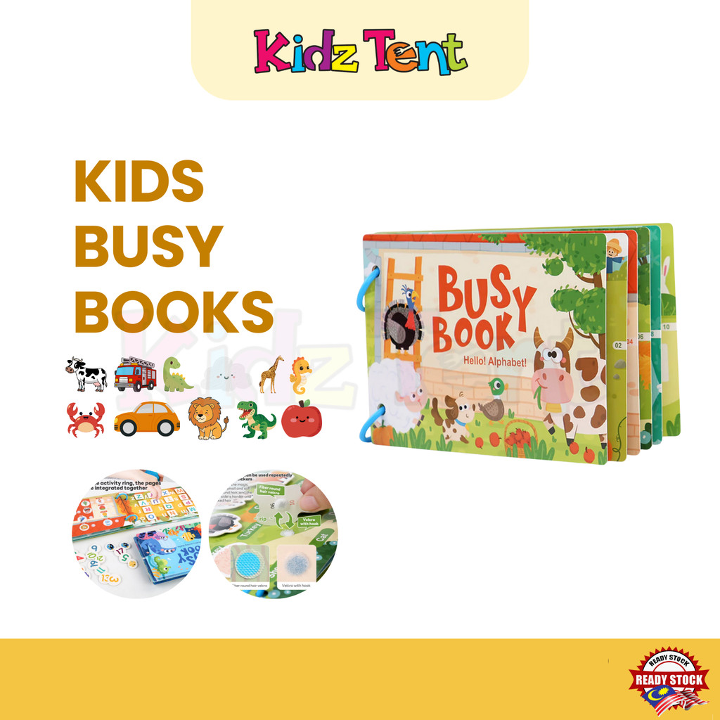 KidzTent Toy Busy Book Montessori Preschool Learning Busy Book Engaging ...