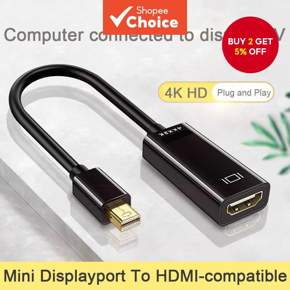 Mini DP to HDMI-Compatible Adapter Cable Converter HD 4K TV Projector ...