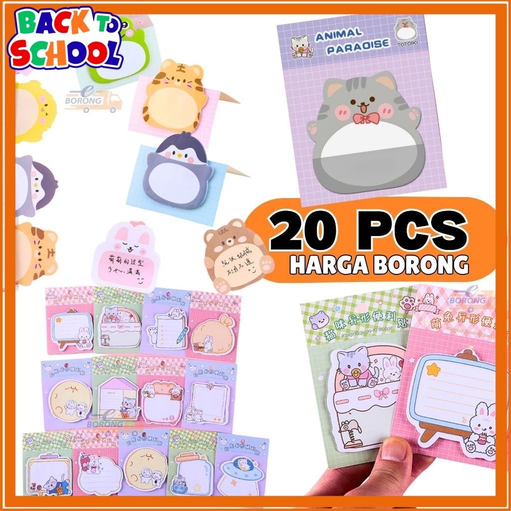 BORONG 【20pcs】Sticky Note Notebook Notepad Memo Pad Sticker Gift ...