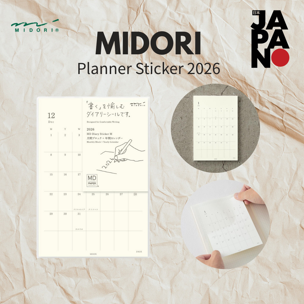 MIDORI MD Notebook Diary Planner Sticker 2026 Many Sizes (Starts ...