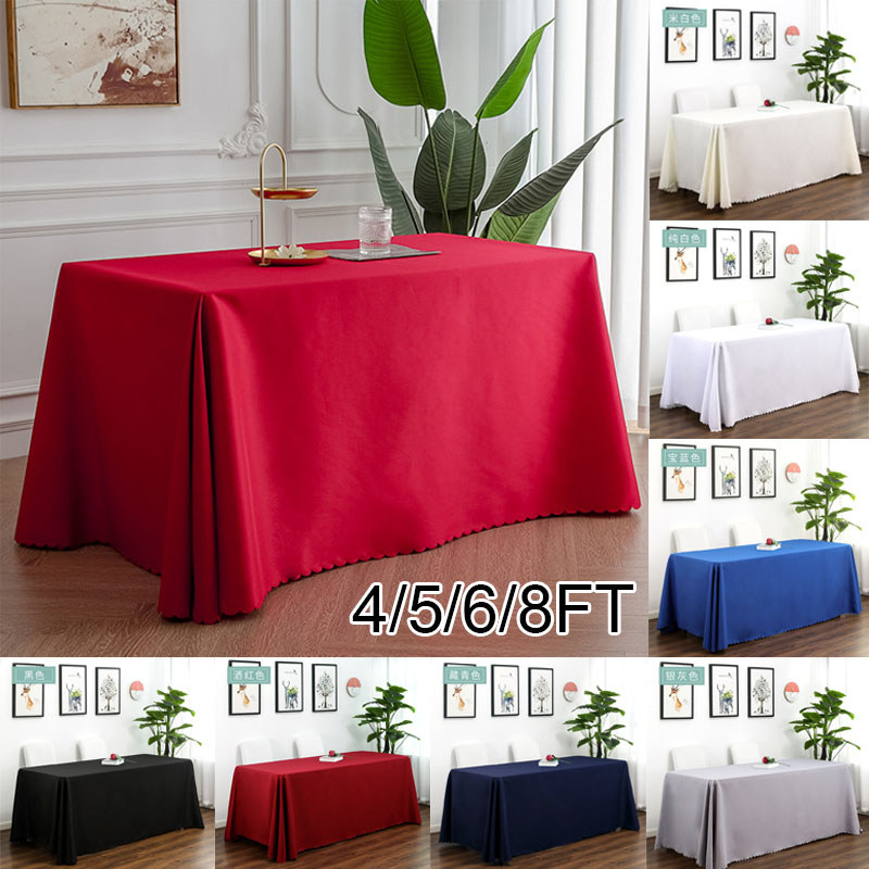 Plain Rectangle Table Top Cloth Cover Alas Kain Atas Meja Oblong ...