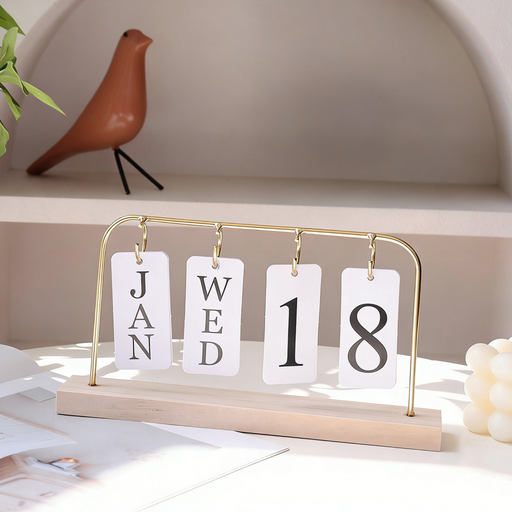 [In Stock] Flip Calendar for Desk Modern Flip Calendar Metal Flip ...