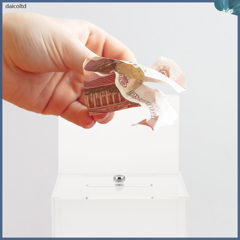 Clear Acrylic Donation Box Transparent Suggestion Box with Premium ...