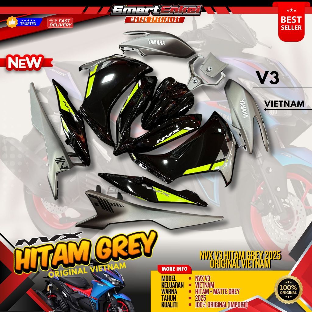 NVX V3 HITAM GREY 2025 ORIGINAL VIETNAM | Shopee Malaysia