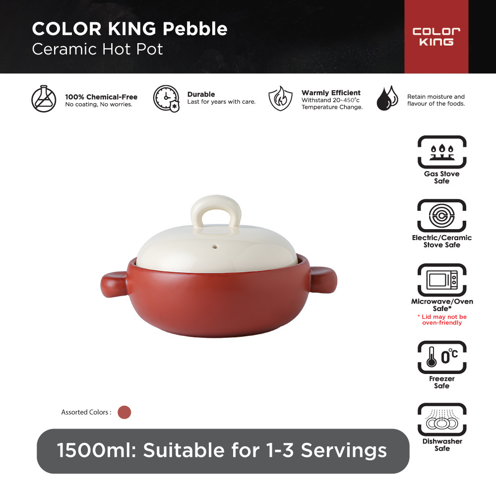 Color King 1500ml Hot Pot (red) Pebble Collection | Shopee Malaysia