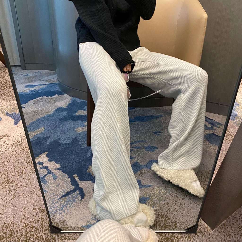 Thom Browne Herringbone Wool Pants - Loose Fit, High Waist, Lace-Up ...