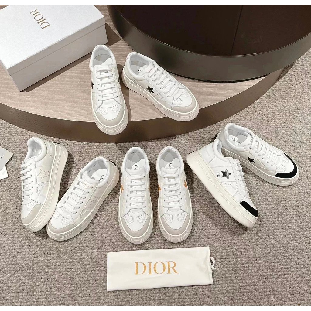 Dior New Style D Home Star Print Sneaker - Black & White - Genuine ...