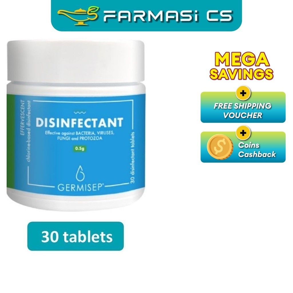 Hovid Germisep Effervescent Chlorine based Disinfectant 0.5g NaDCC x 30 ...
