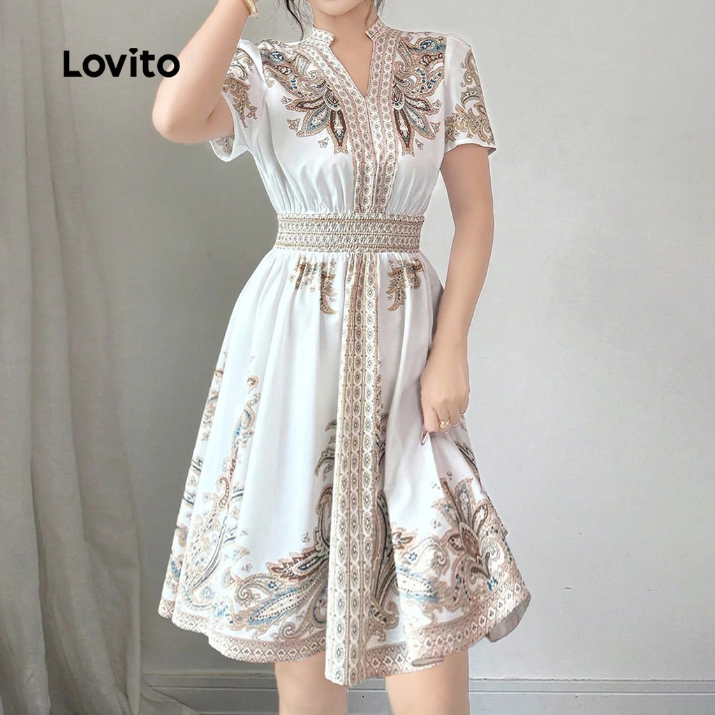 (Boho) Lovito Dress Zipper Spring/summer Dress for Women L152LD053 (NEW ...