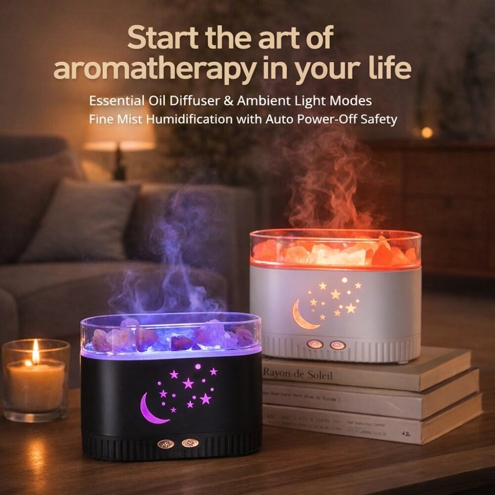 Himalayan Salt Lamp Diffuser 3-in-1 Ultrasonic Essential Oil Aroma ...