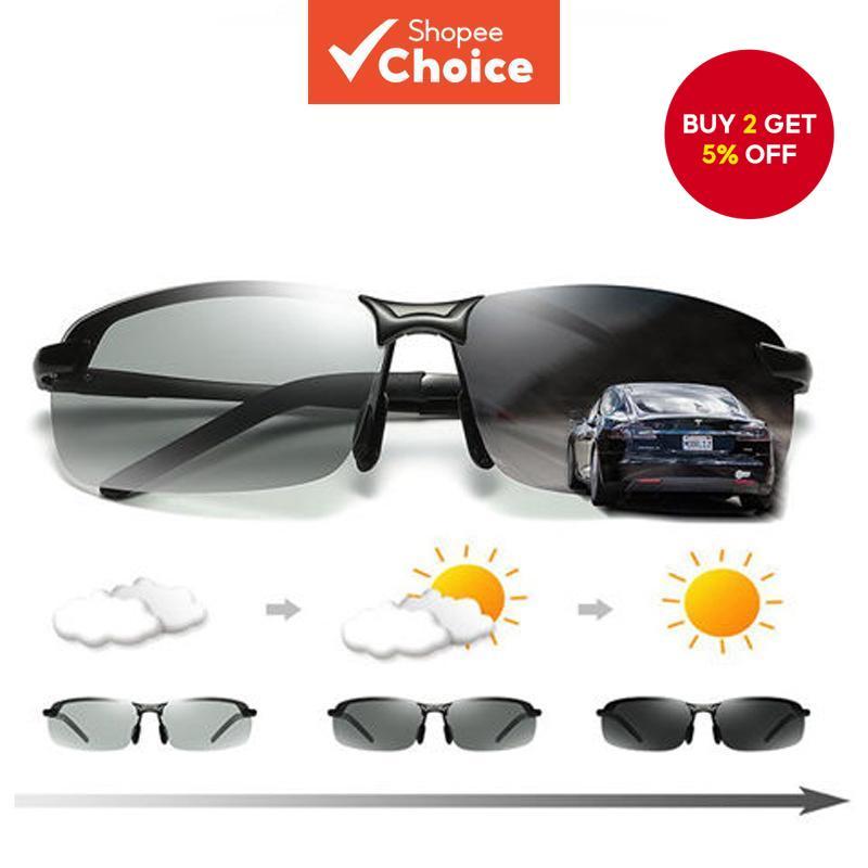 Men's photochromic polarized driving and fishing glasses with metal ...