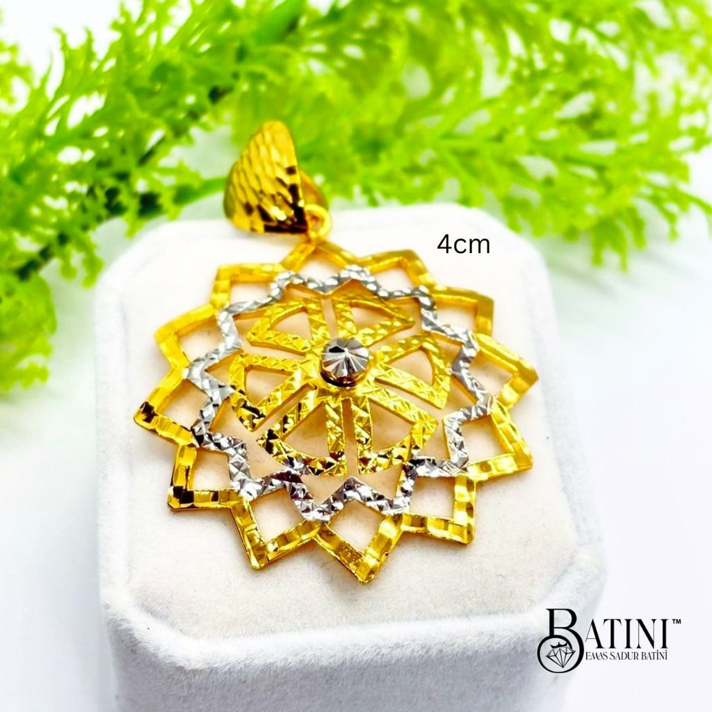 Loket Bunga Seroja 4cm Emas Sadur Batini | Shopee Malaysia