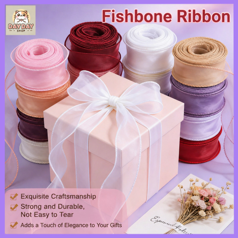 4CM 10 Yard Wave Lace Ribbons Fish Tail Ribbon Bungkusan Bunga Floral ...