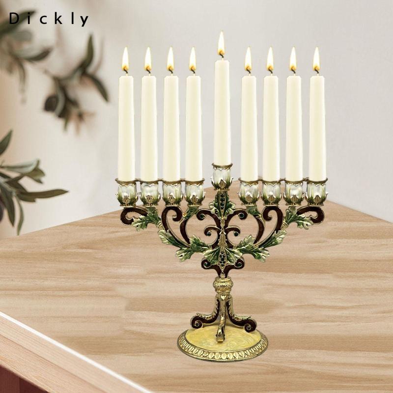 Dickly Hanukkah Menorah Candelabra Candle Stands Table Centerpiece ...