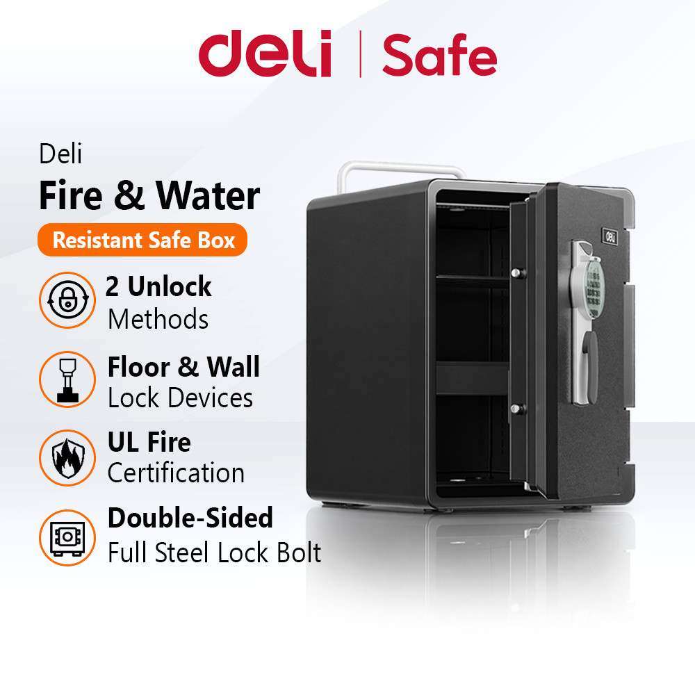 Deli ET660 Security Box Fire-Resistant Electronic Large Digital Safety ...