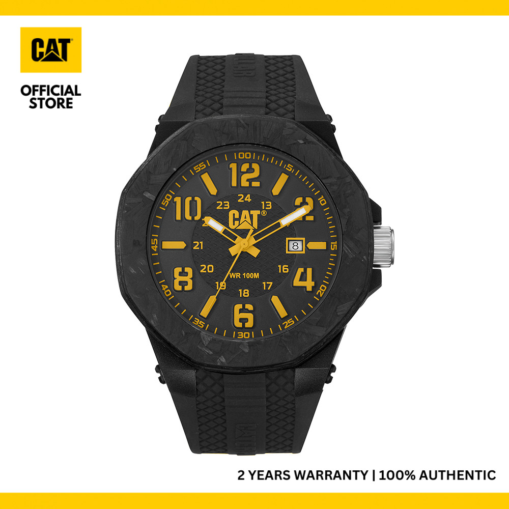 CAT CARBON CRUSH LV-161-21-137 Black Silicone Band Analog Watch | 10 ...