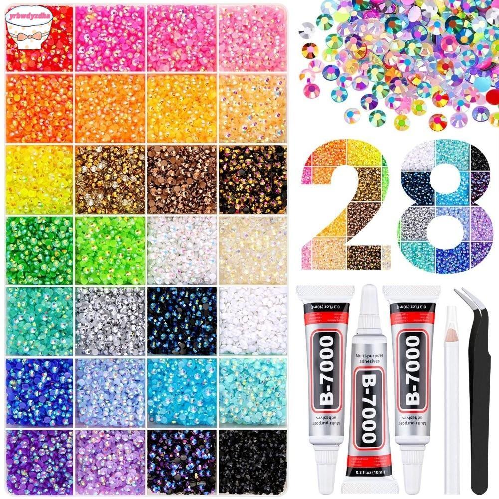 YRBWDMY Jelly Rhinestones, Diamond Art Multicolor Resin Rhinestone Kit ...