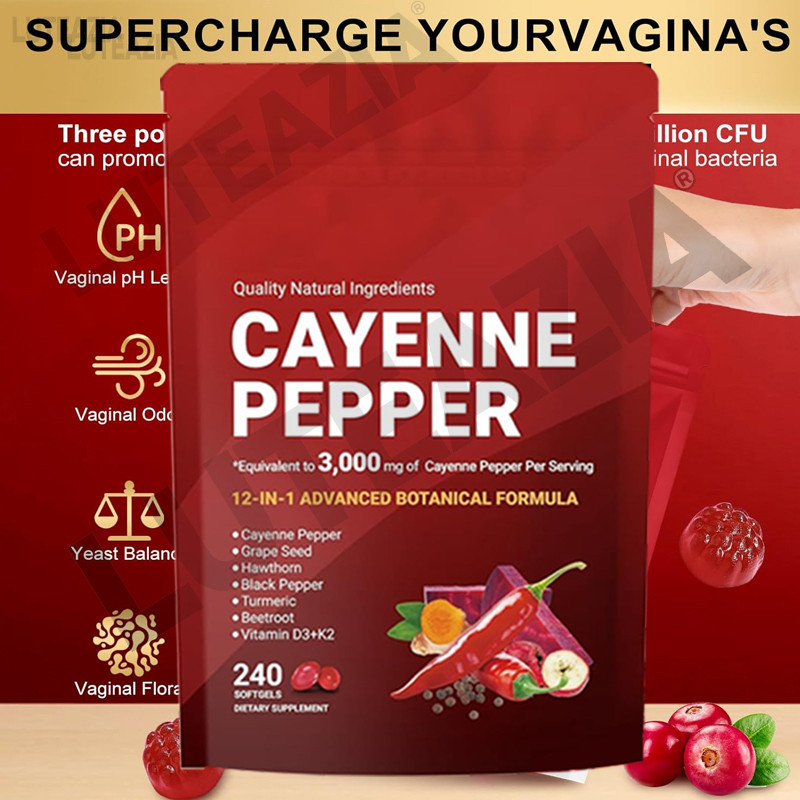 Cayenne Pepper Softgels Supplement, Supports Leg Vein, Heart and Blood ...