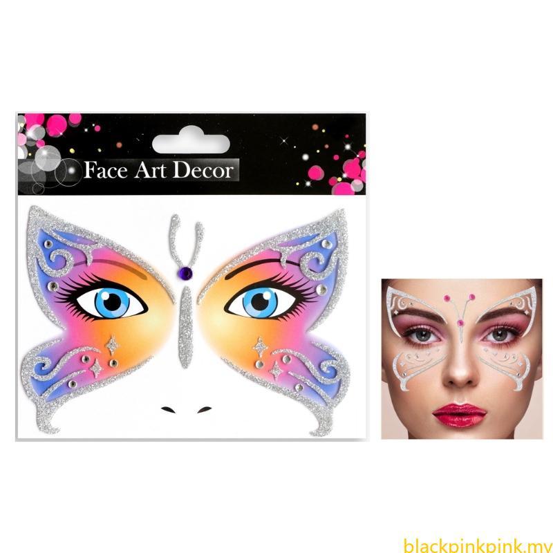 BLACK Blingbling Makeup Sticker Face Gems for Festival Raves Outfit for ...