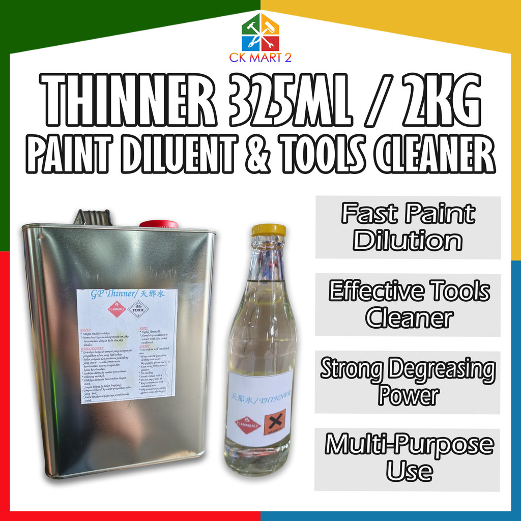 Thinner 325ml / 2kg - Pencair Cat & Pembersihan Peralatan / Paint ...