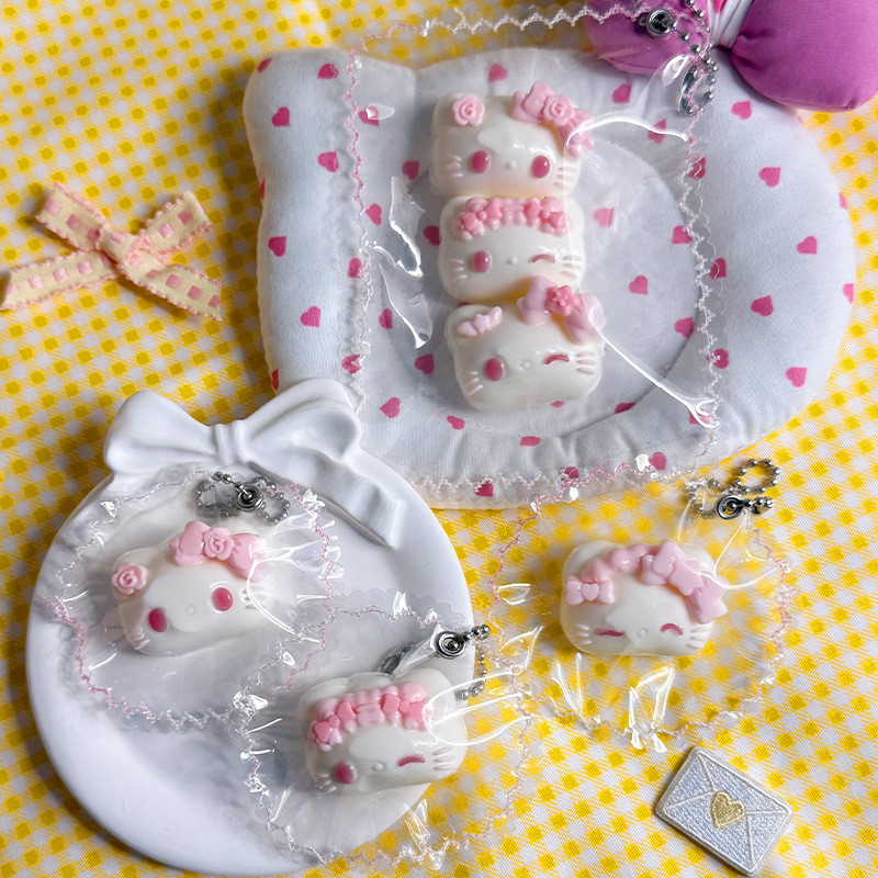 Sanrio Hello Kitty Squishy Toy Soft Silicone Stress Relief Cream Slime ...