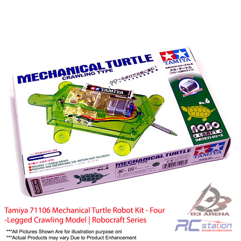 Tamiya #71106 Mechanical Turtle Robot Kit - Four-Legged Crawling Model ...