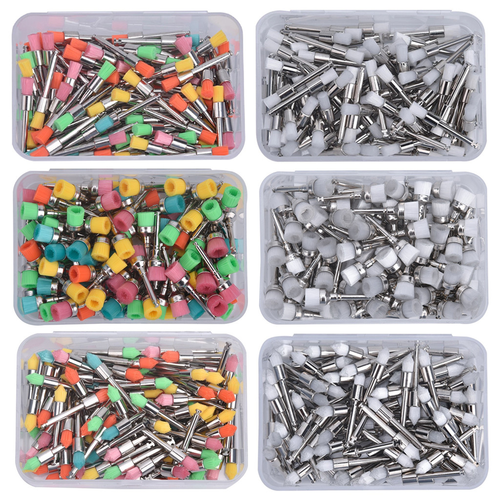 100pcs/box Prophylaxis Brush Colored Bowl Latch Type Nylon for Tooth ...