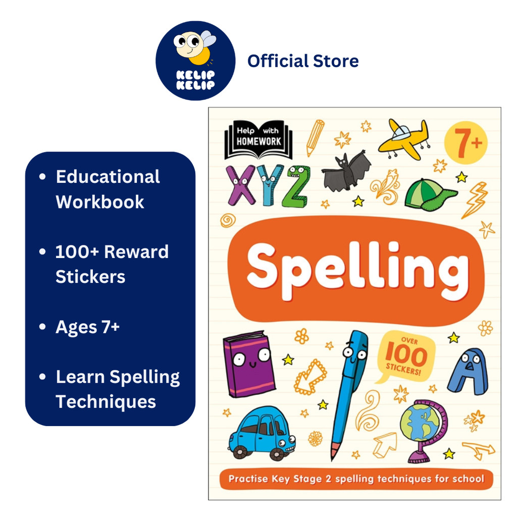 Spelling Educational Workbook for Kids Ages 7+ To Learn (100+ Stickers ...