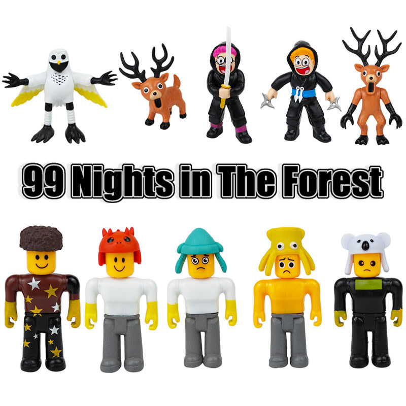 10pcs 99 Nights in The Forest Action Figure Roblox Toy Deer Owl Cake ...