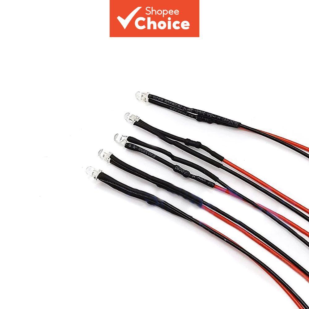 10PCS 3mm Pre wired LED Round Light Lamp Bulb Chip Beads Cable DC 12V ...