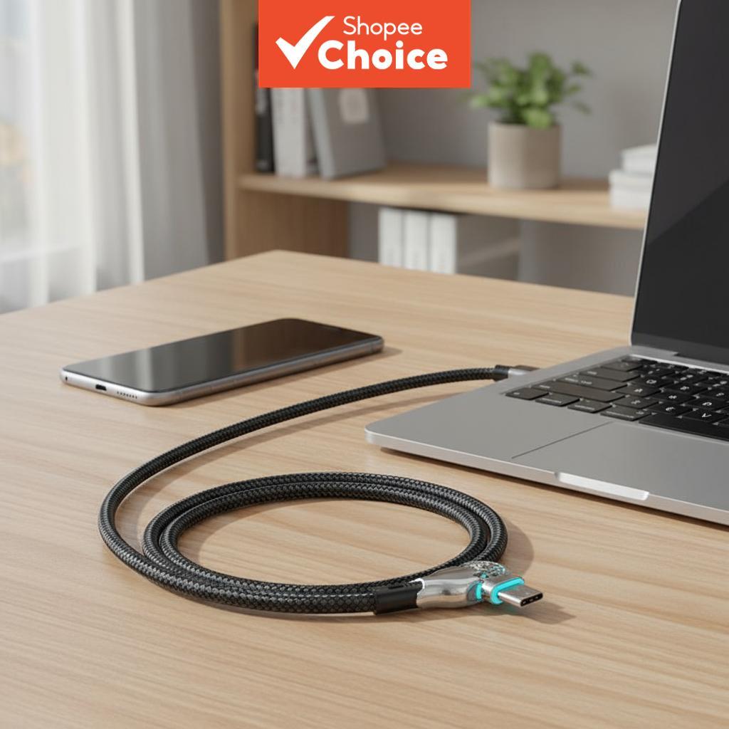 0.3M 180° Rotating Elbow USB A to Type C Fast Charger Cable with Light ...