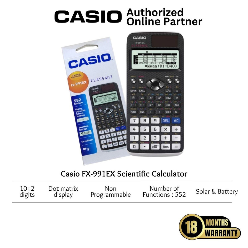 Casio FX-991EX Scientific Calculator FX-991EX-BK Black | Shopee Malaysia