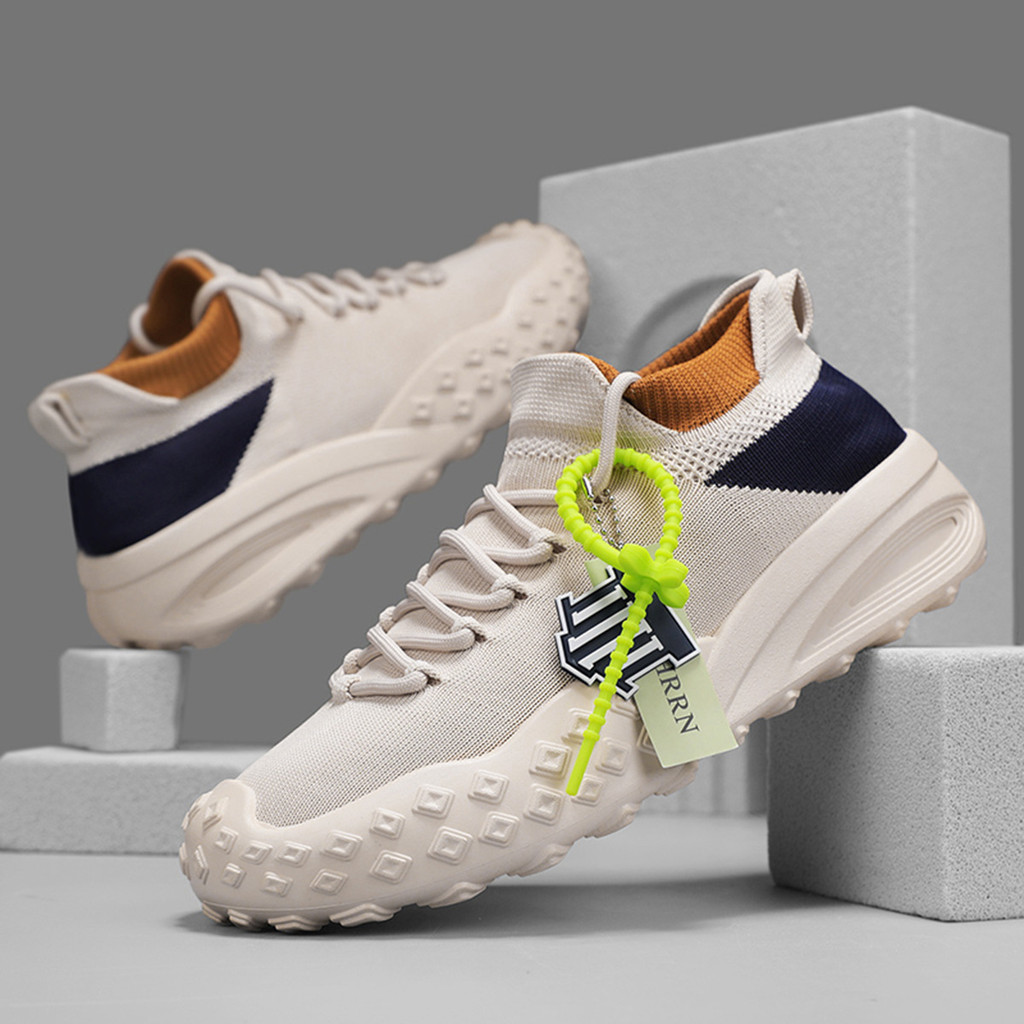 Mech-Stride Dad Shoes - Chunky Retro Sneakers with Knit Sock Design ...
