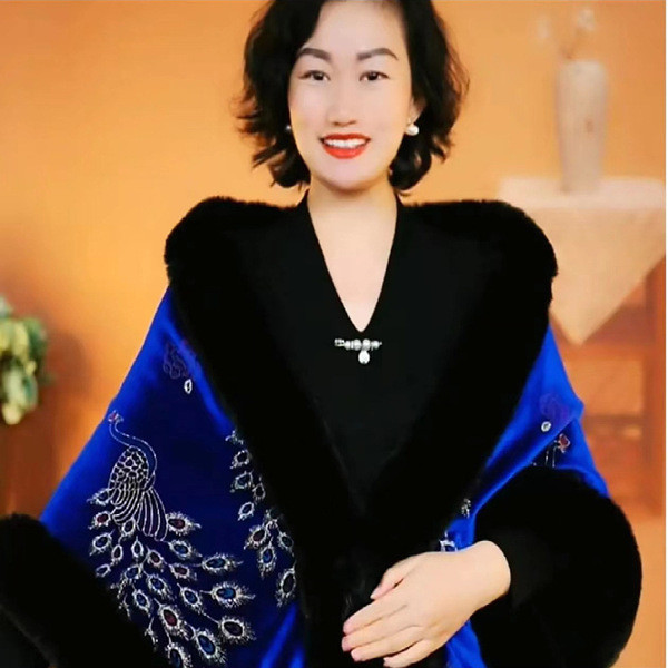beaded shawl shawl beaded shawl manik Peacock Big Shawl Autumn Winter ...