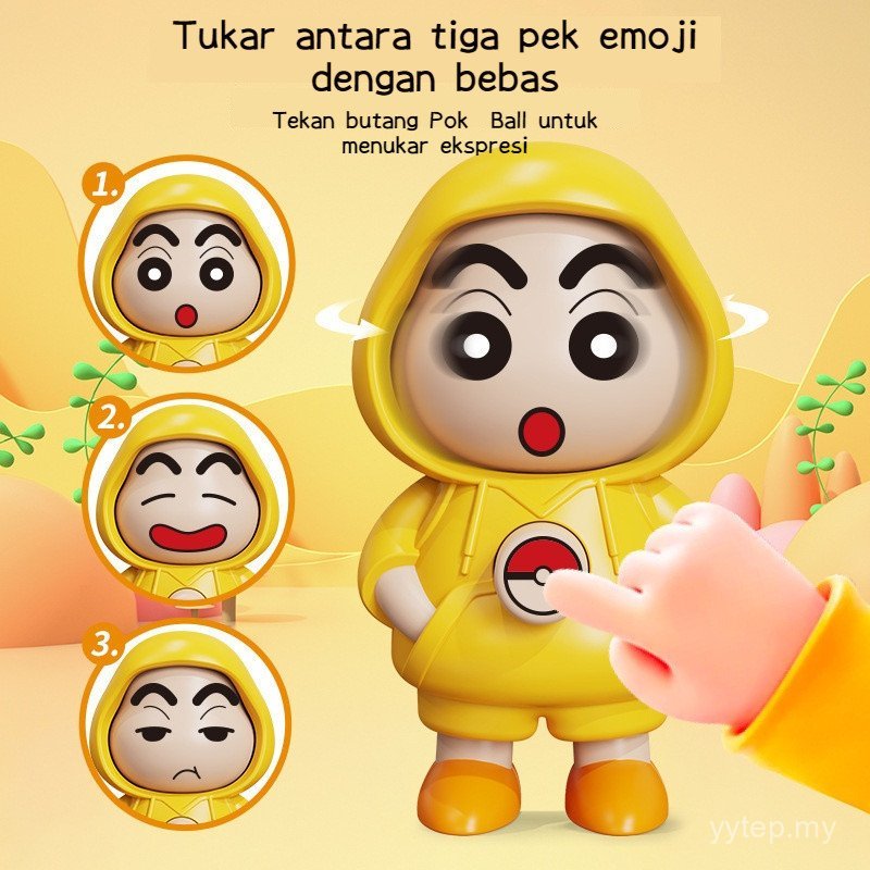 Patung Rantai Kunci Crayon Shin-Chan Plastik Penukar Muka Kreatif ...