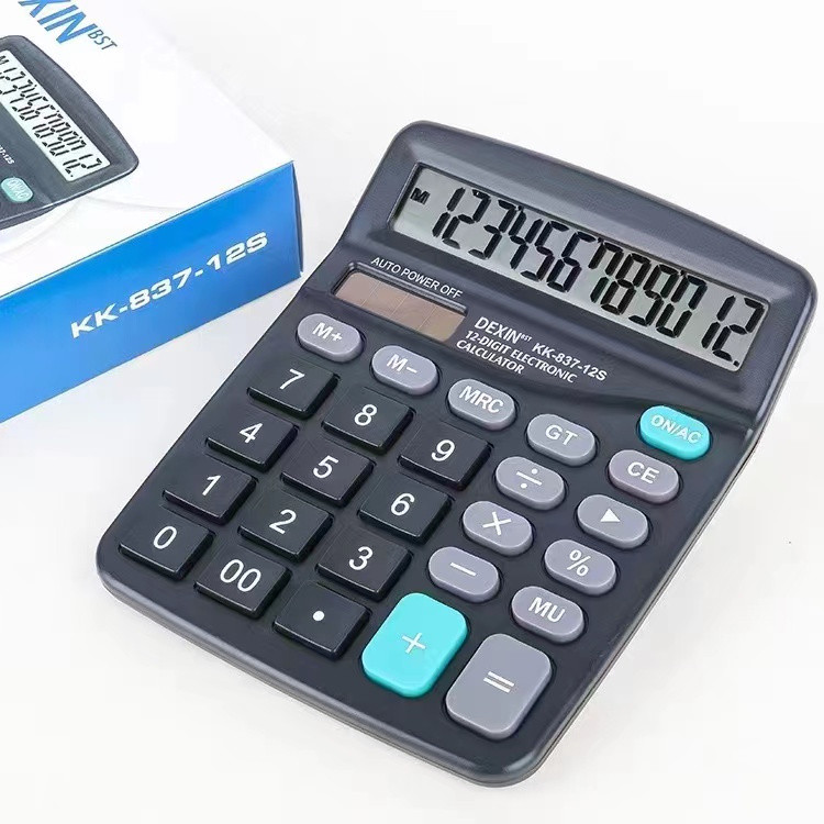 DEXIN KK-837-12S Solar Calculator 12 Digits Large Display Mechanica ...