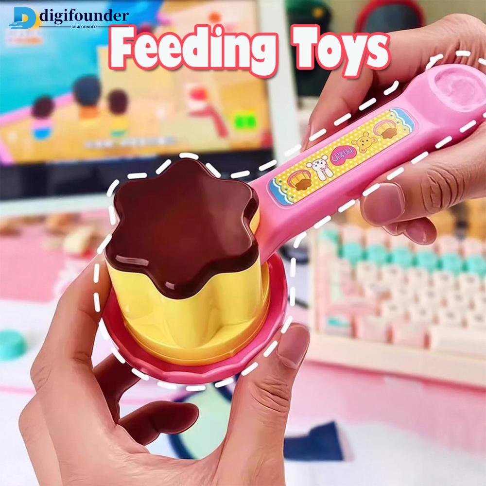 DIGIFOUNDER Strawberry Pudding Feeding Toy Pretend Play Food Set ...