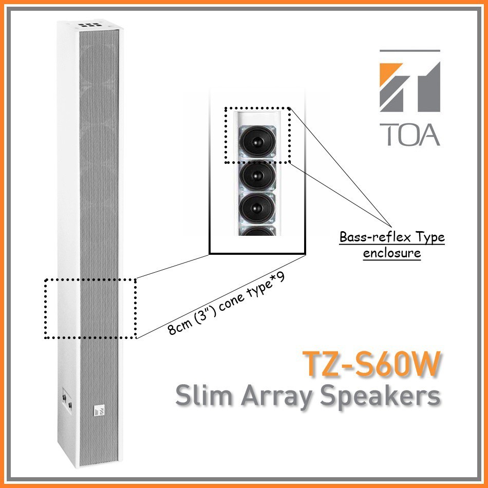 TOA TZ-S60W 60W SLIM ARRAY SPEAKER | Shopee Malaysia